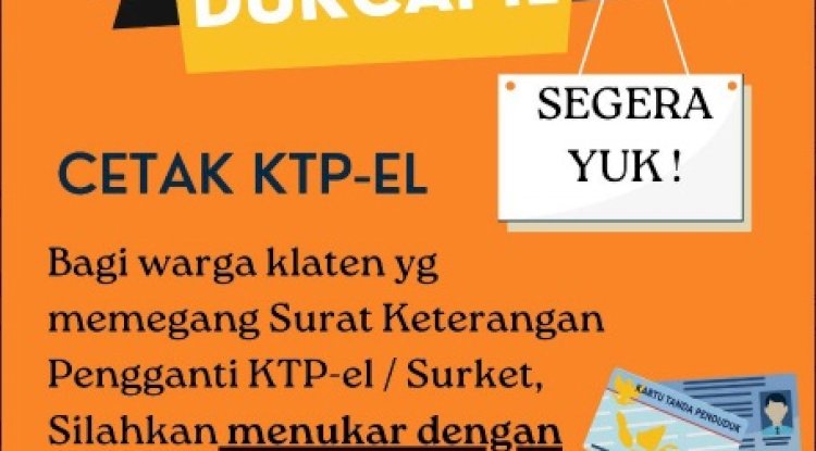 Bagi warga Klaten yang memegang Surket Pengganti KTP-EL silakan bisa ...